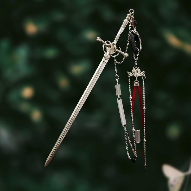 Chinese Style Sword Hairpin,handmade Butterfly Sword Hair Stick,vintage ...