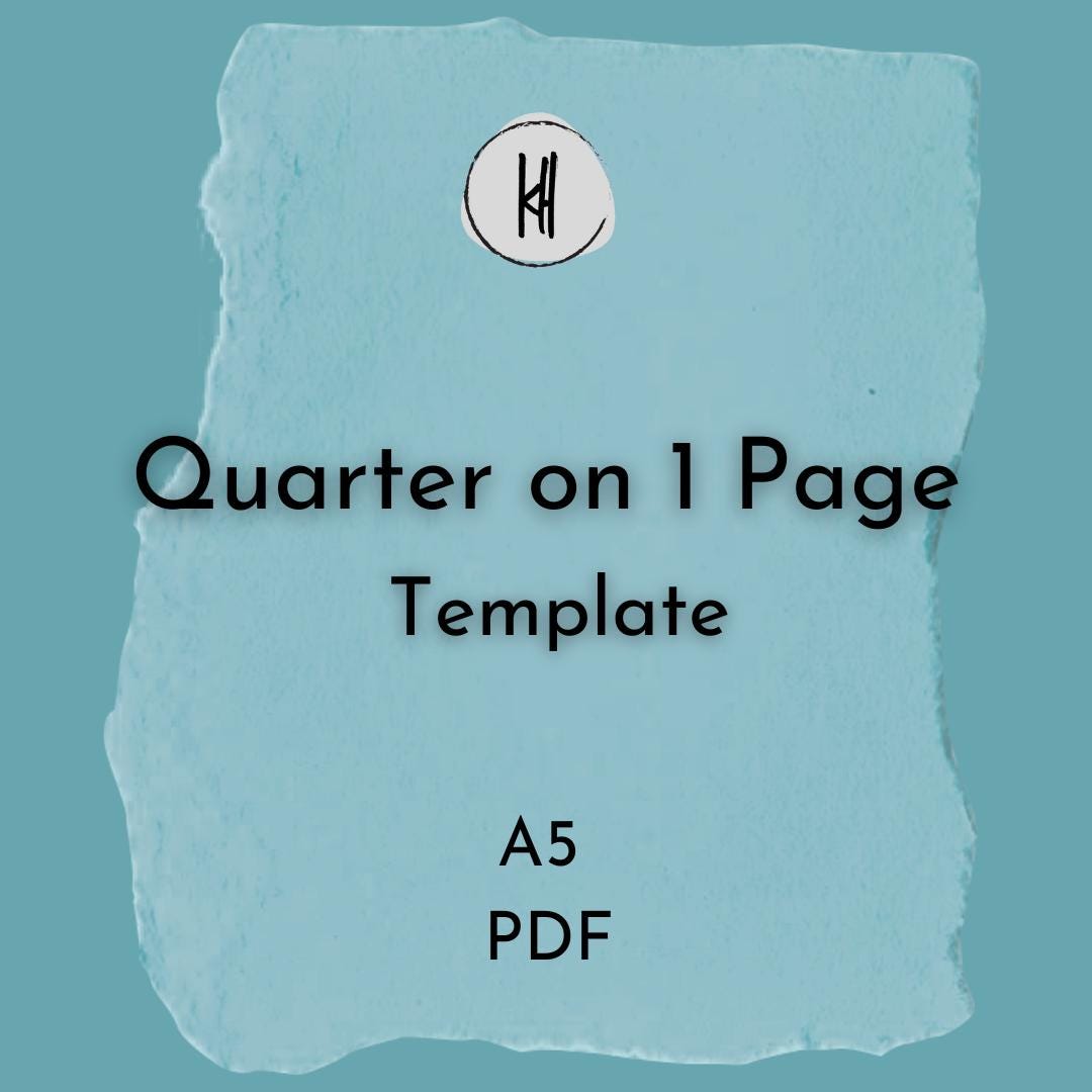 Quarter on 1 Page Template | A5 PDF - Etsy