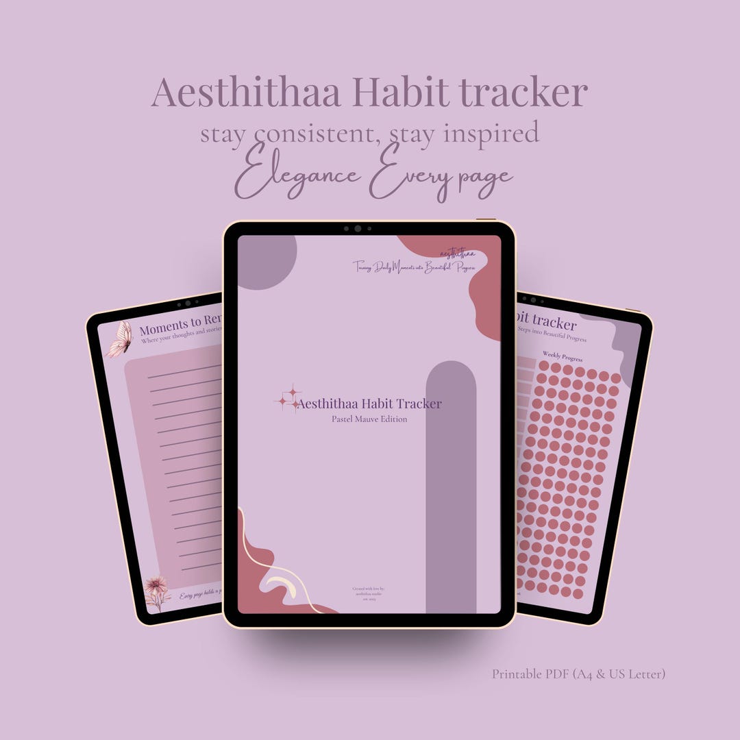Digital Habit Tracker | Printable & Goodnotes Planner | Aesthetic ...