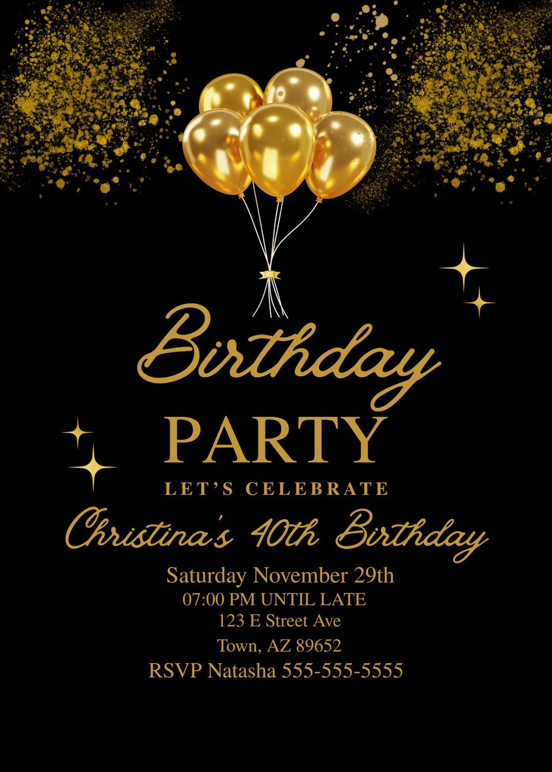 Adult Birthday Invitation-editable Digital Canva Template - Etsy