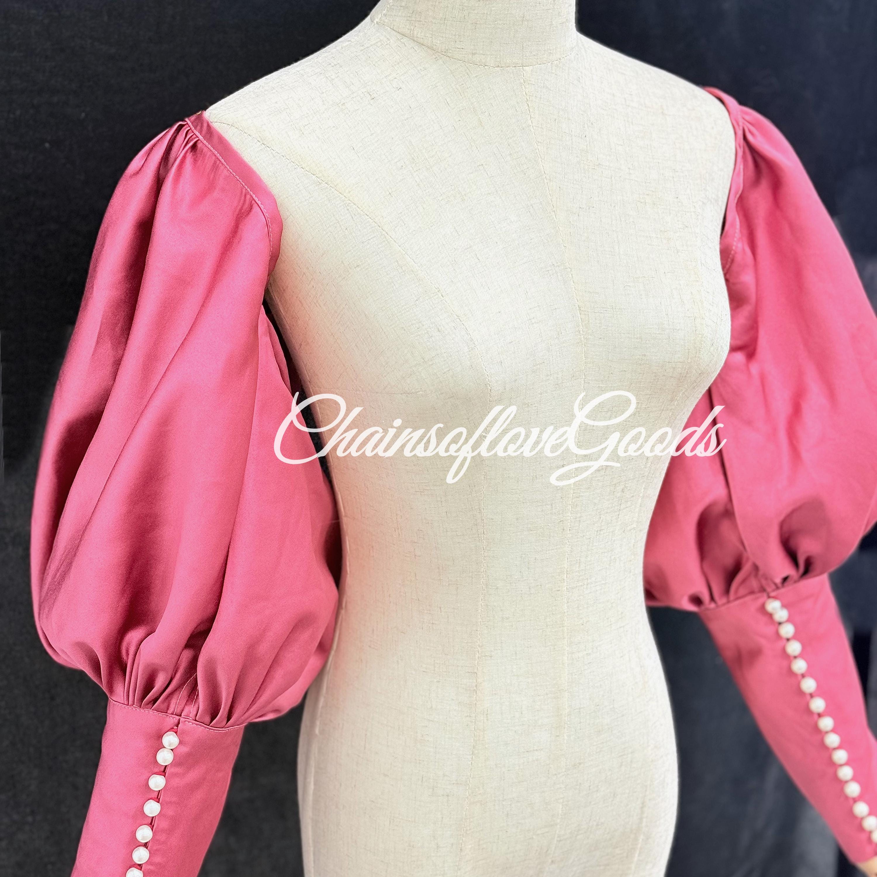 Satin Pearl Puff Sleeve Detachable Bridal Sleeves，dramatic off Shoulder ...