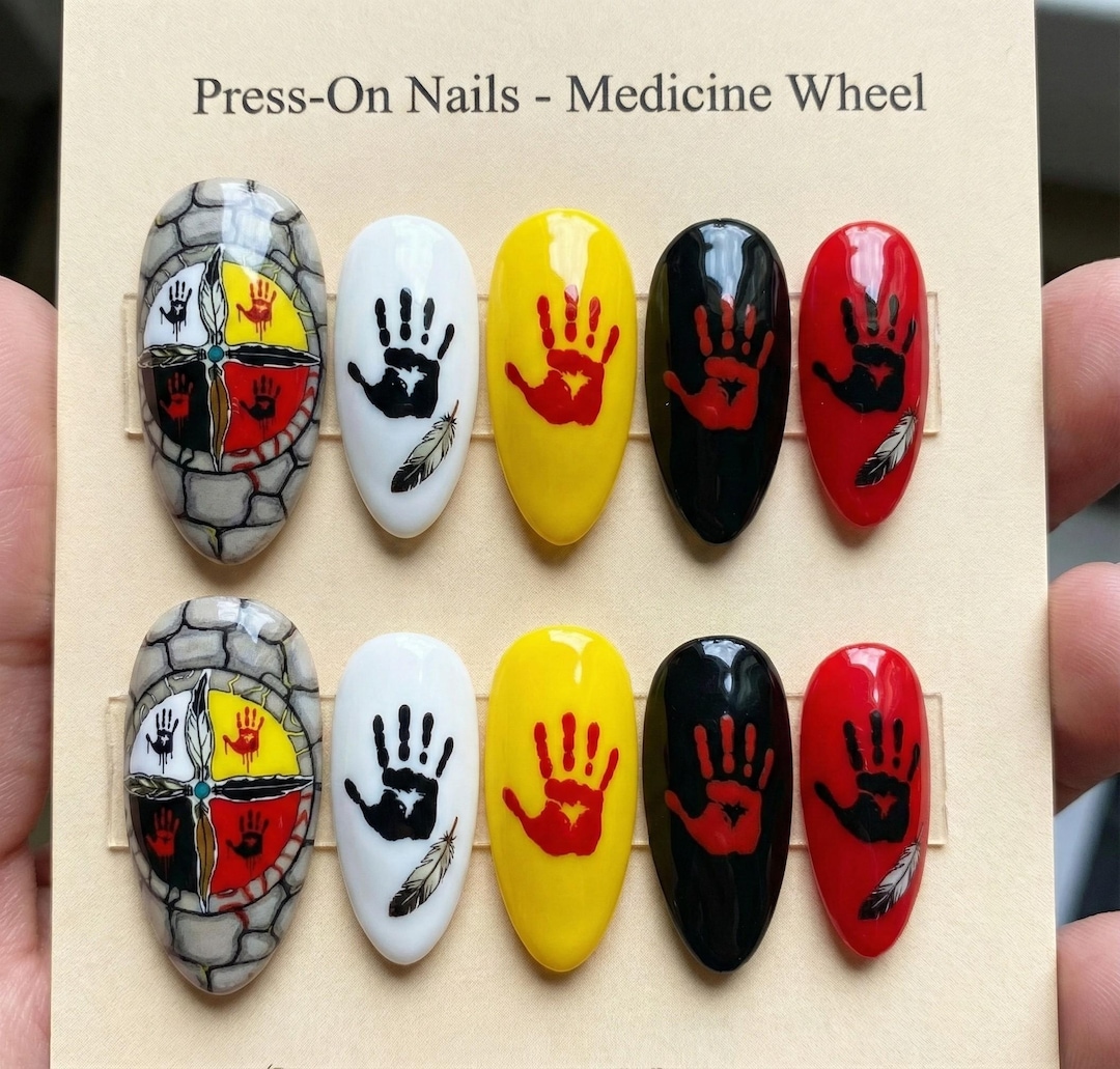 Medicine Wheel Press on Nails | Indigenous Native Inspired Nail Art ...