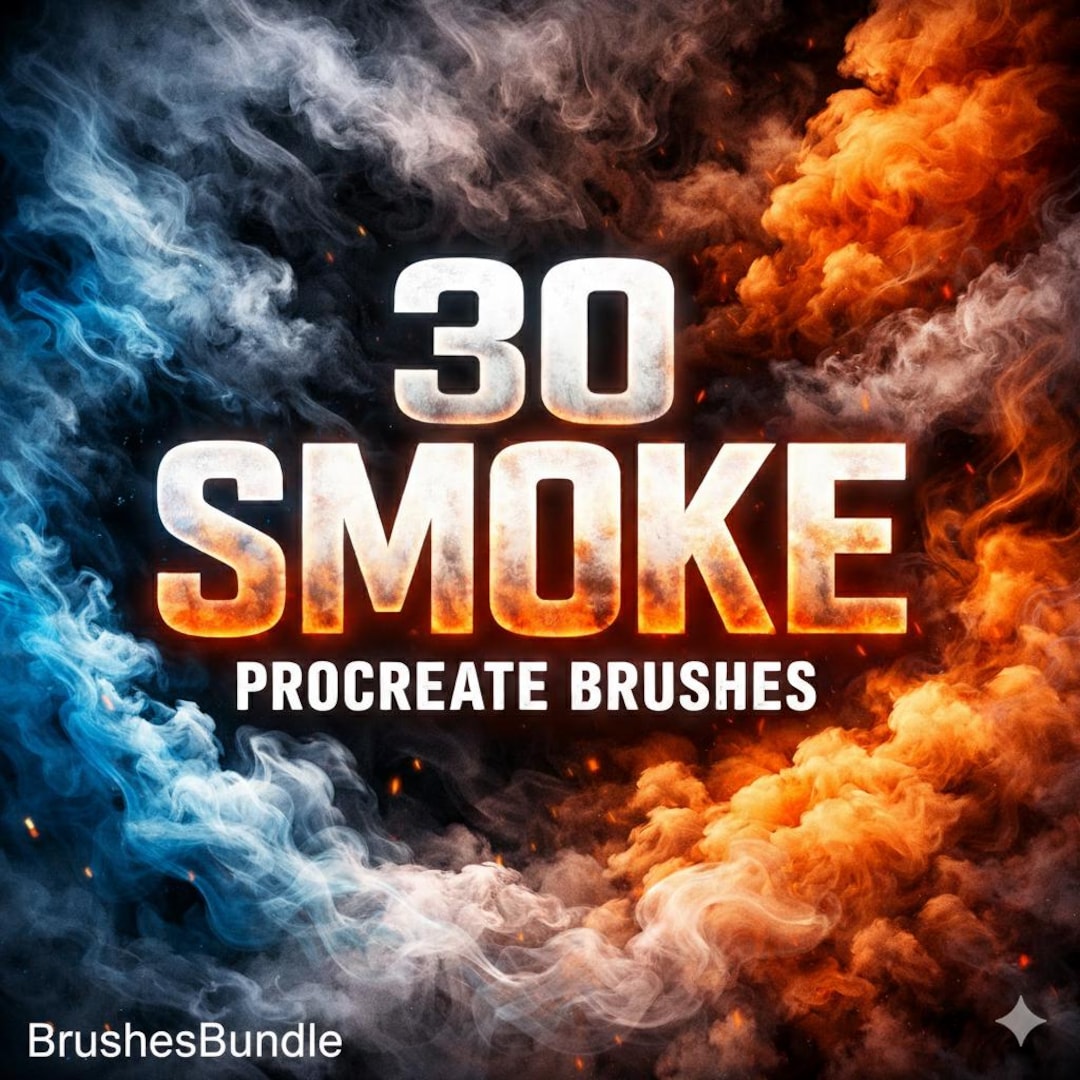 30 Smoke Procreate Brushes,realistic Smoke Effects,cinematic Smoke ...