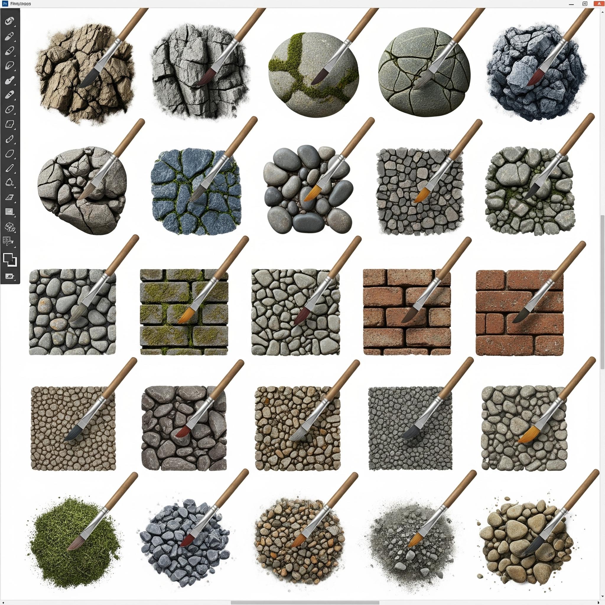 5 Stone Photoshop Brushes, Photoshop Brushes,stone Brushes,5 Stone ...