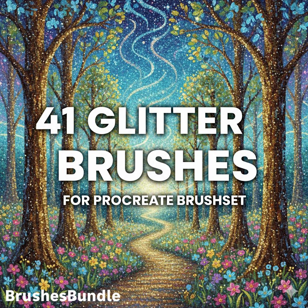 41 Glitter Brushes for Procreate Brushset, Procreate Brushes, Glitter ...
