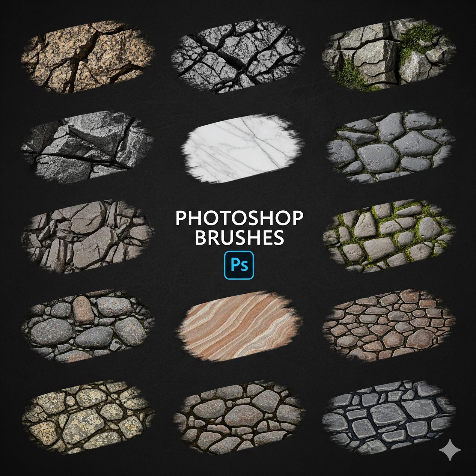 5 Stone Photoshop Brushes, Photoshop Brushes,stone Brushes,5 Stone ...