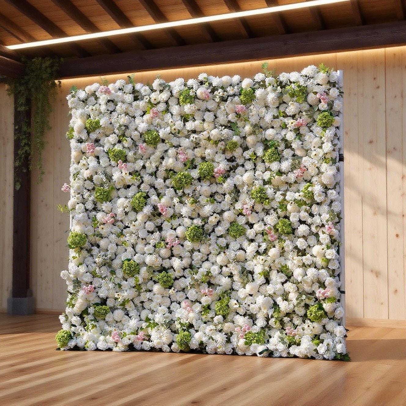 3D White Silk Flower Wall Backdrop: Wedding Event Decoration (8x8ft) - Etsy