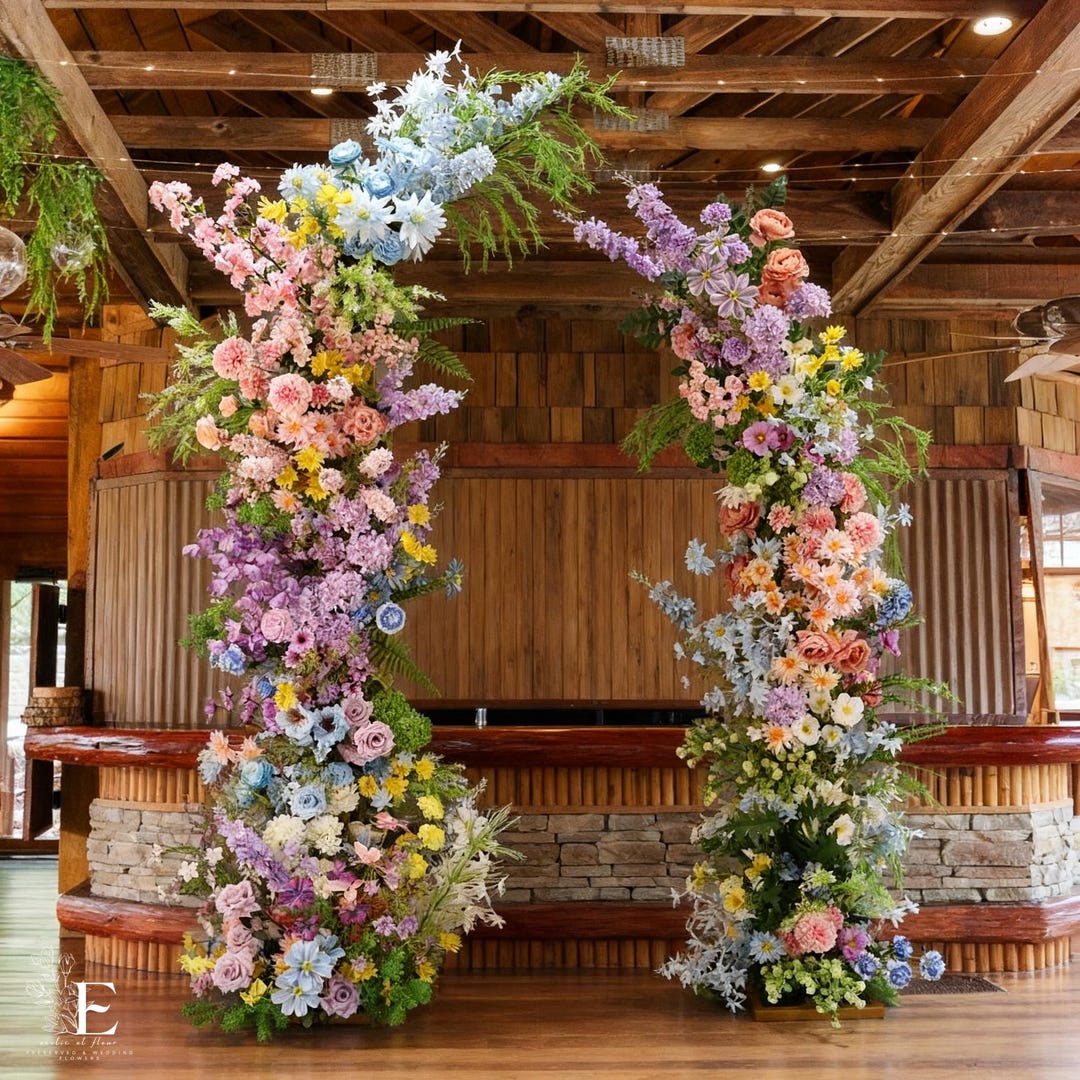 Handmade Silk Rose Flower Arch With Stand: Tropical Wedding Decor (8ft ...