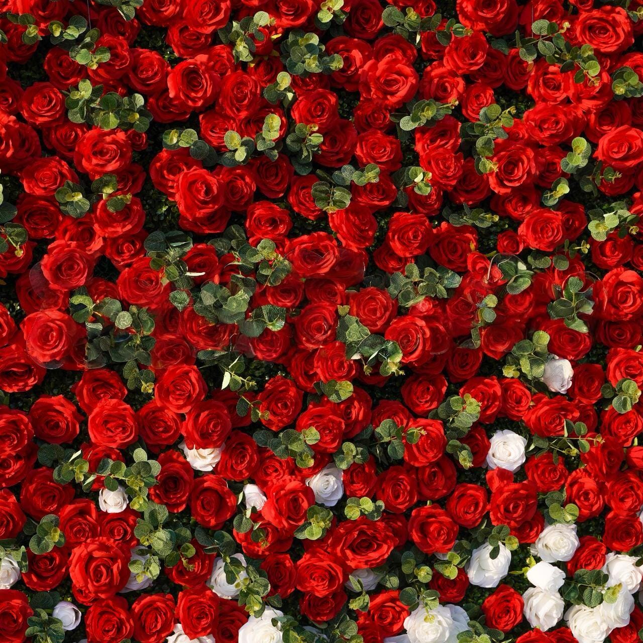 3D Red & White Silk Flower Wall Backdrop: 8x8ft Wedding Party Decor - Etsy