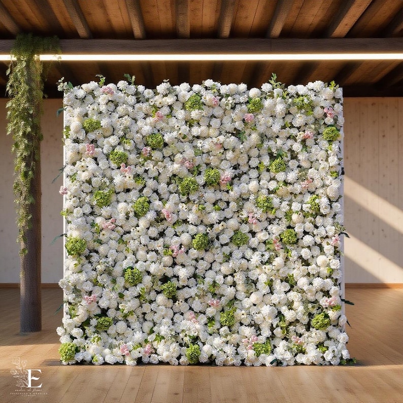 3D White Silk Flower Wall Backdrop: Wedding Event Decoration (8x8ft) - Etsy