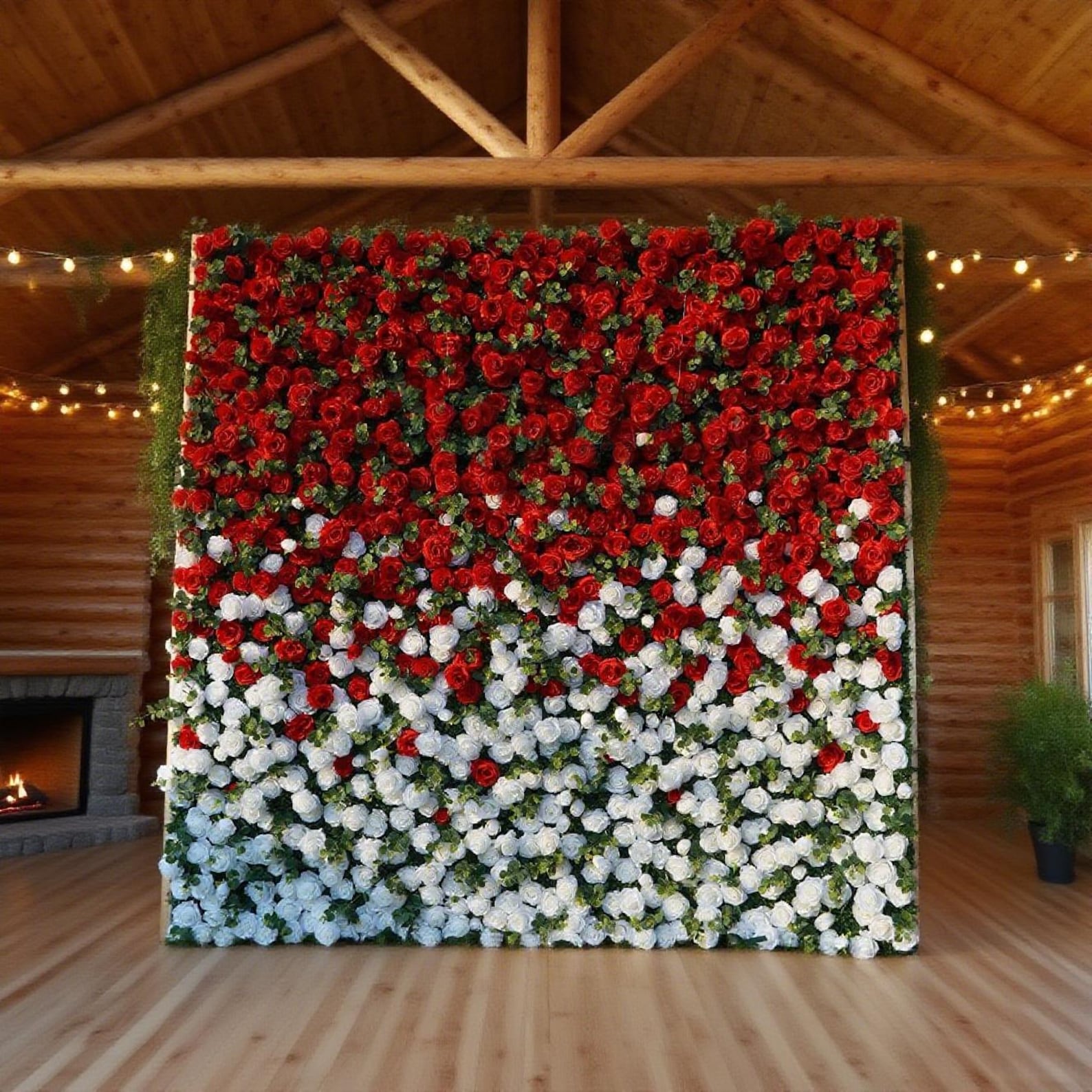 3D Red & White Silk Flower Wall Backdrop: 8x8ft Wedding Party Decor - Etsy