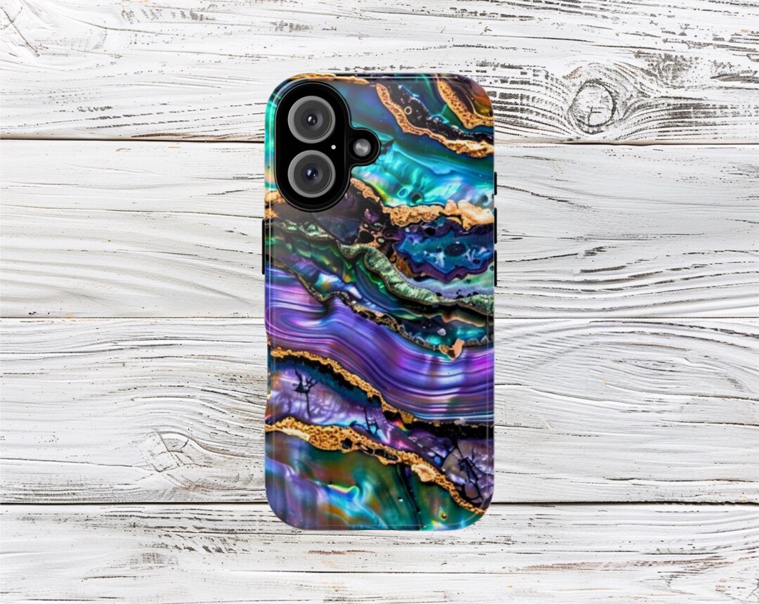 Abalone Shell Marble Phone Case Sea Snail Cover for iPhone 17pro, 16 ...