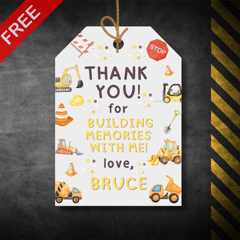 Construction Vehicle Birthday Invitation Template, Excavator Invitation ...