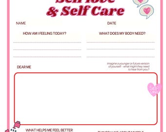 Self Love & Self Care Activity, Printable Worksheet for Kids and Adults ...
