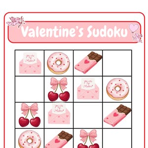 Valentine's Day Sudoku Puzzle for Kids | Valentine Classroom Activity ...