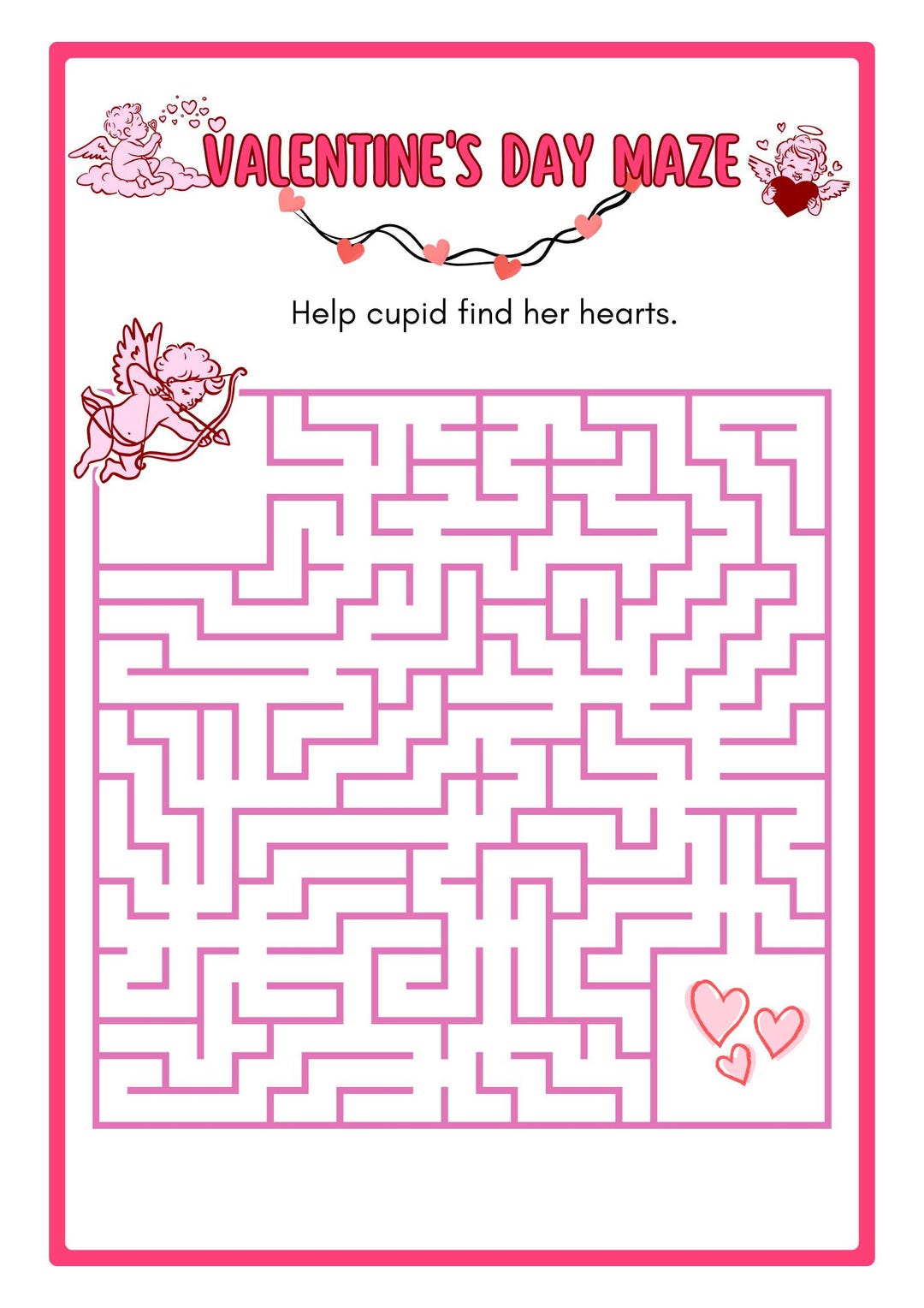 Valentine’s Day Printable - 3 Fun Printable Maze Activities for Kids - Etsy