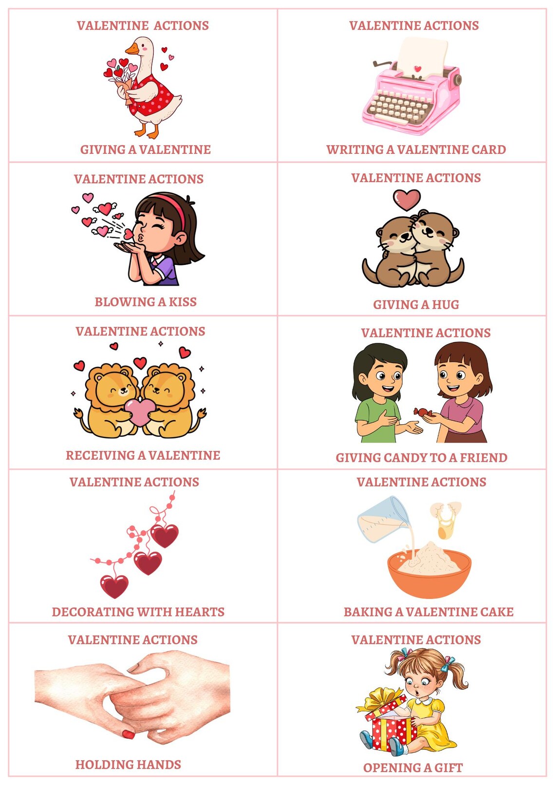 Kids’ Valentine’s Day Charades, Printable Game, Digital Download - Etsy
