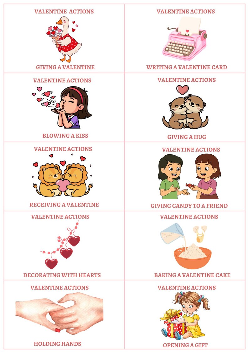 Kids’ Valentine’s Day Charades, Printable Game, Digital Download - Etsy