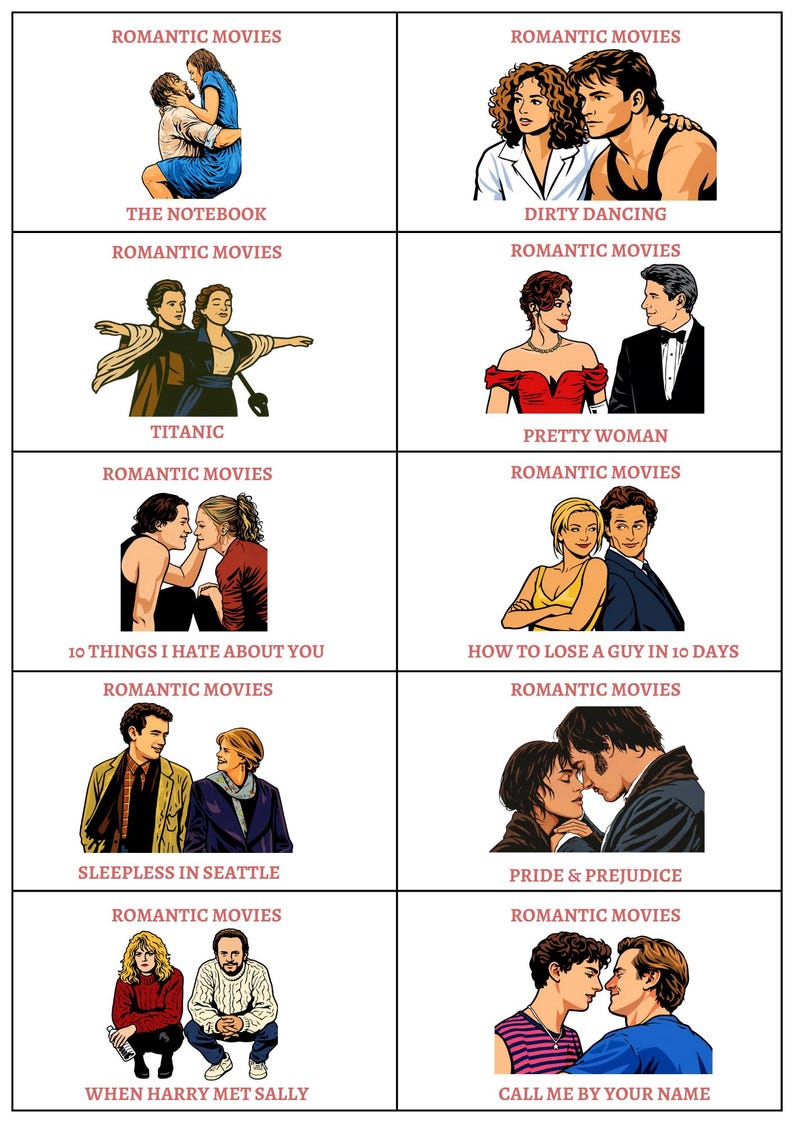 Valentine’s Day Charades Game – Printable Galentine’s & Couples Party ...