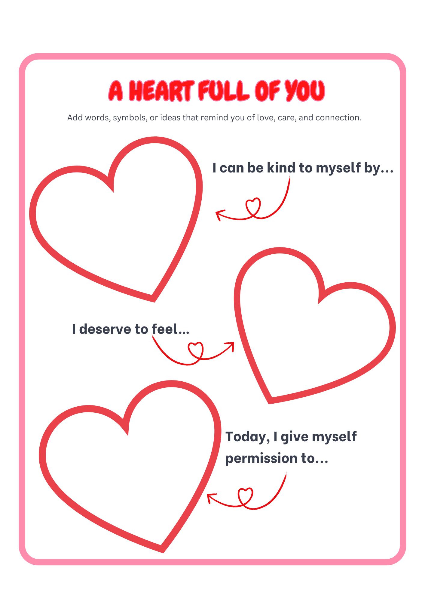 Self Love & Self Care Activity, Printable Worksheet for Kids and Adults ...