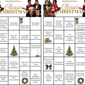 Classic Christmas Music Bingo Printable: 20 Printable Cards, Spotify ...