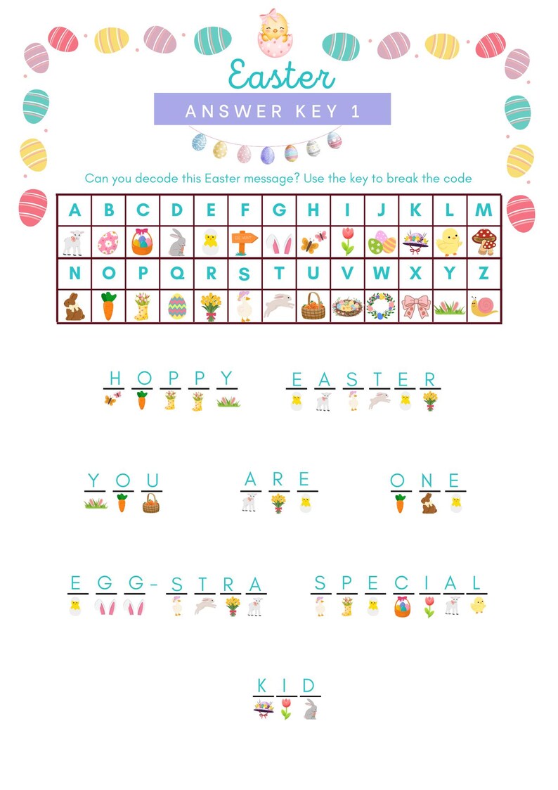 Easter Code Breaker Game – Fun Printable Activity for Kids - Etsy