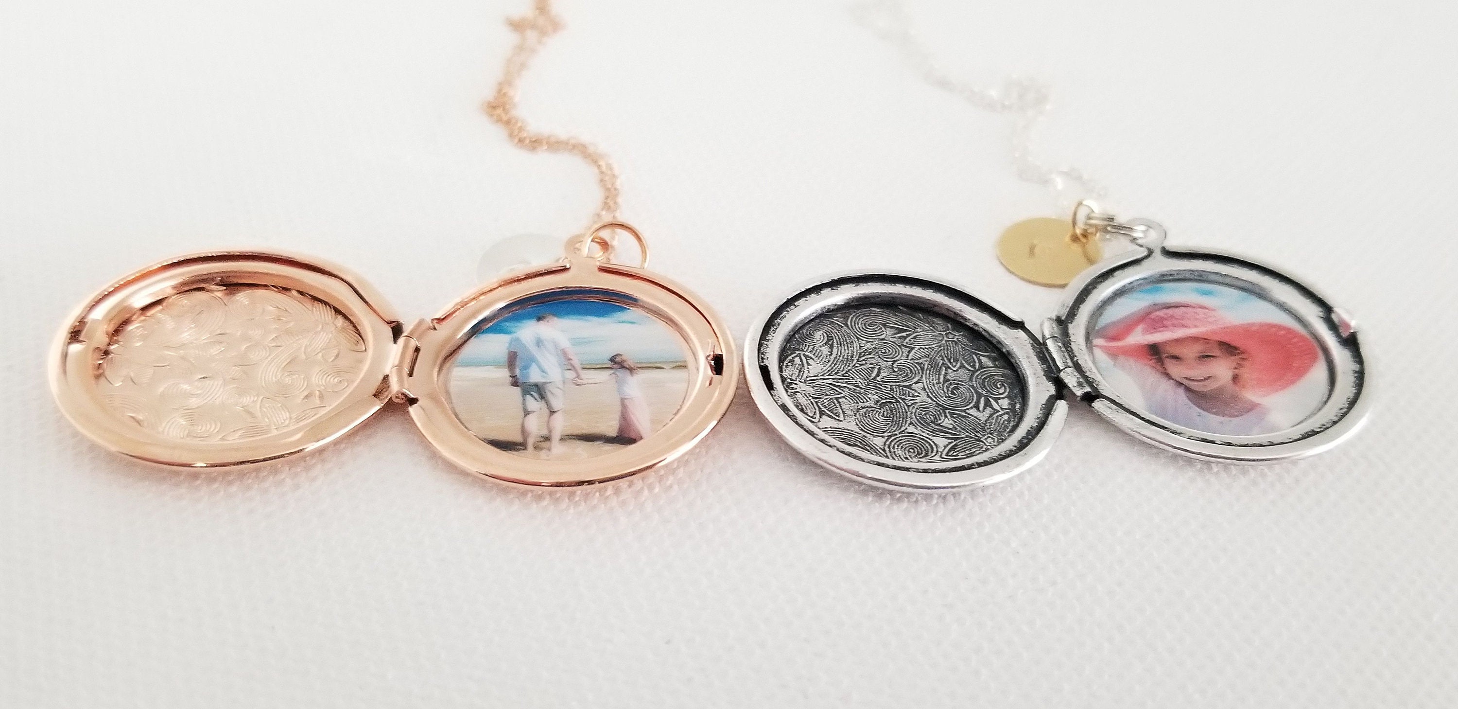 Rose Gold or Silver Locket With Photo - Rose Gold Necklace - Best ...