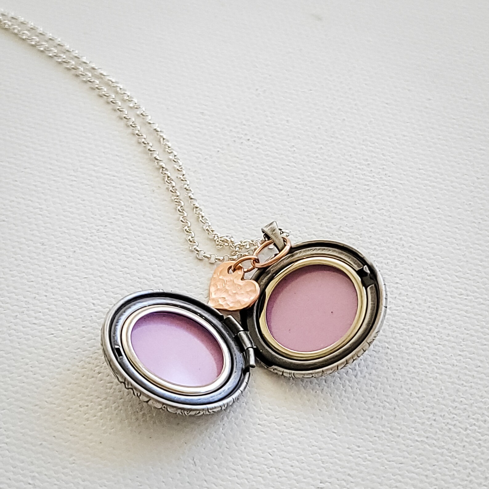 DAINTY Rose Gold Gold or Silver Locket Necklace locket With | Etsy