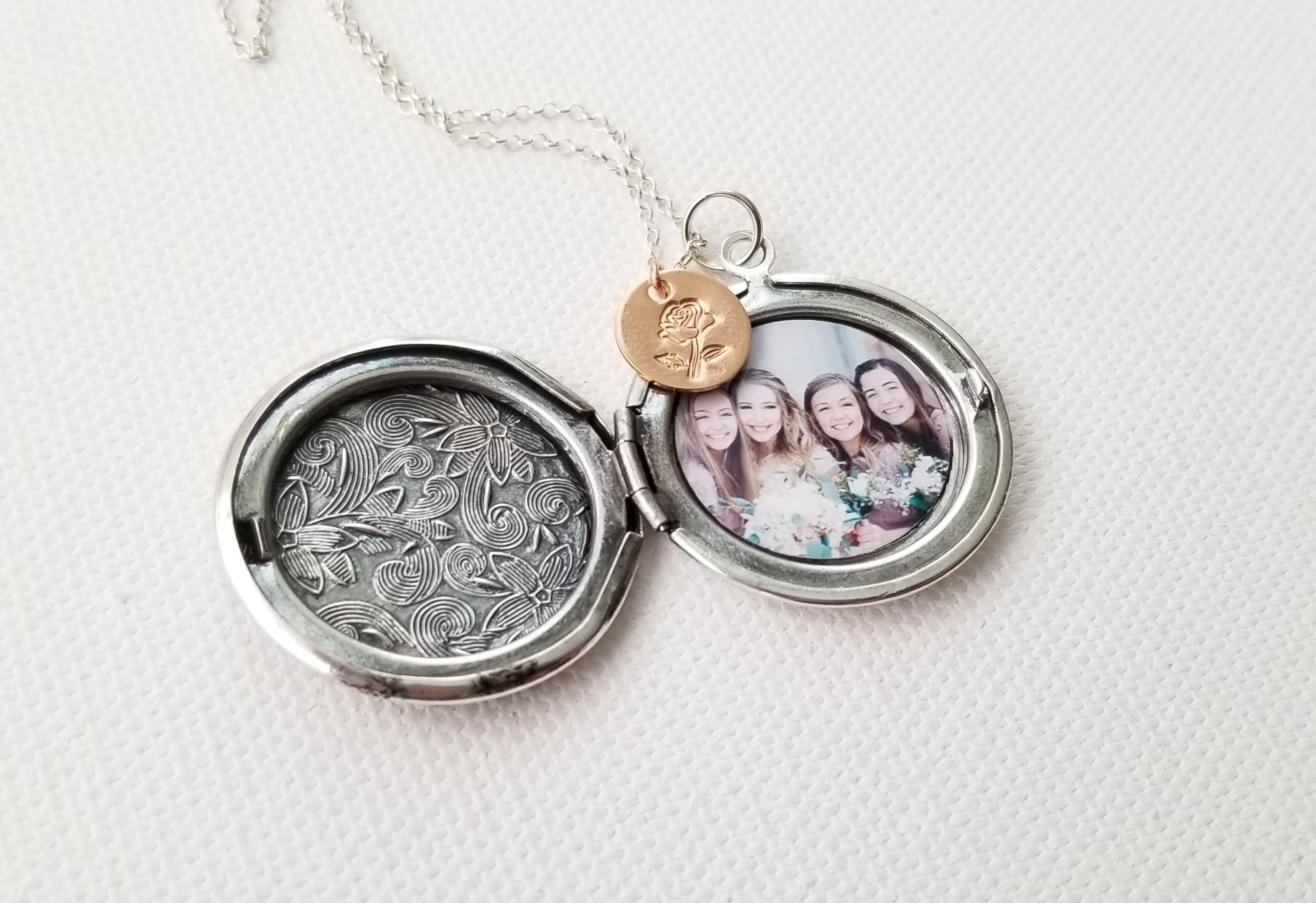 Rose Gold or Silver Locket With Photo - Rose Gold Necklace - Best ...