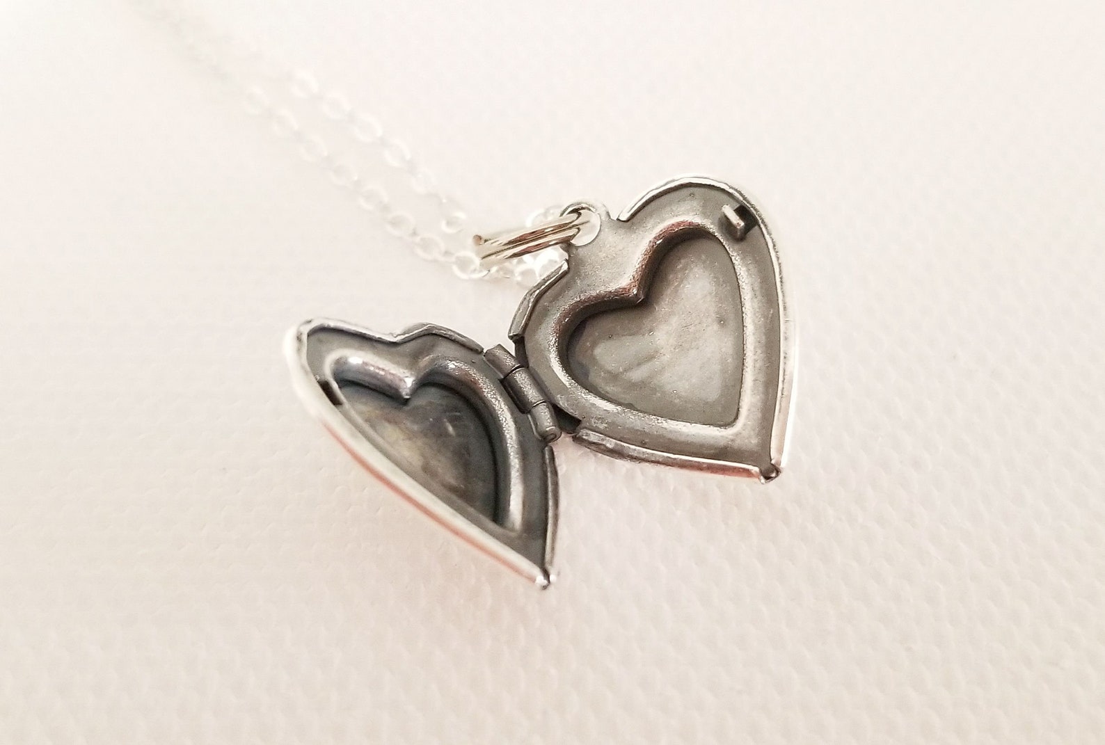 Dainty Sterling Silver Heart Locket Silver Heart Necklace - Etsy