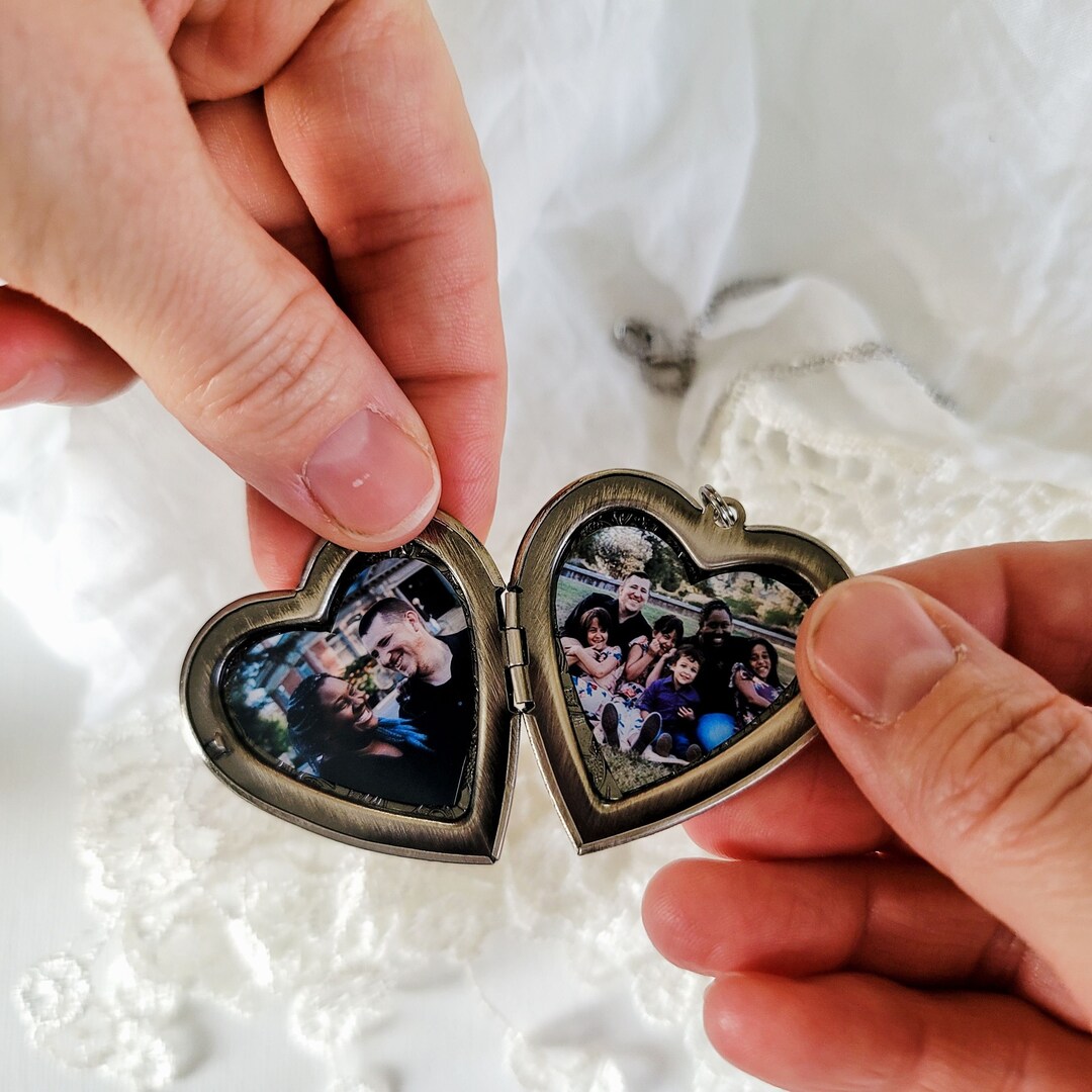Antique Silver Locket Heart Locket Long Locket Layering - Etsy