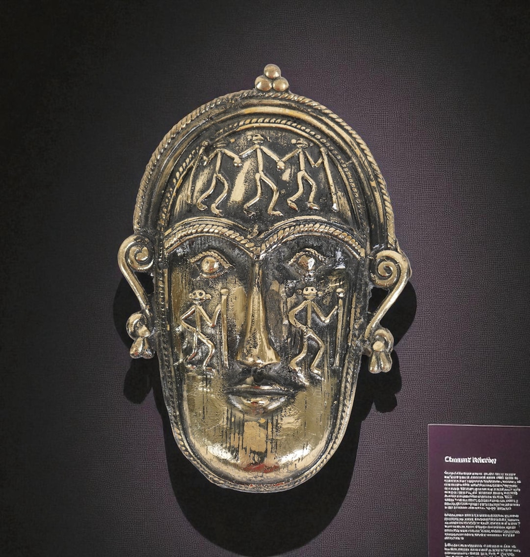 Handcrafted Brass Tribal Face Mask, Bastar Dhokra Art Wall Hanging - Etsy