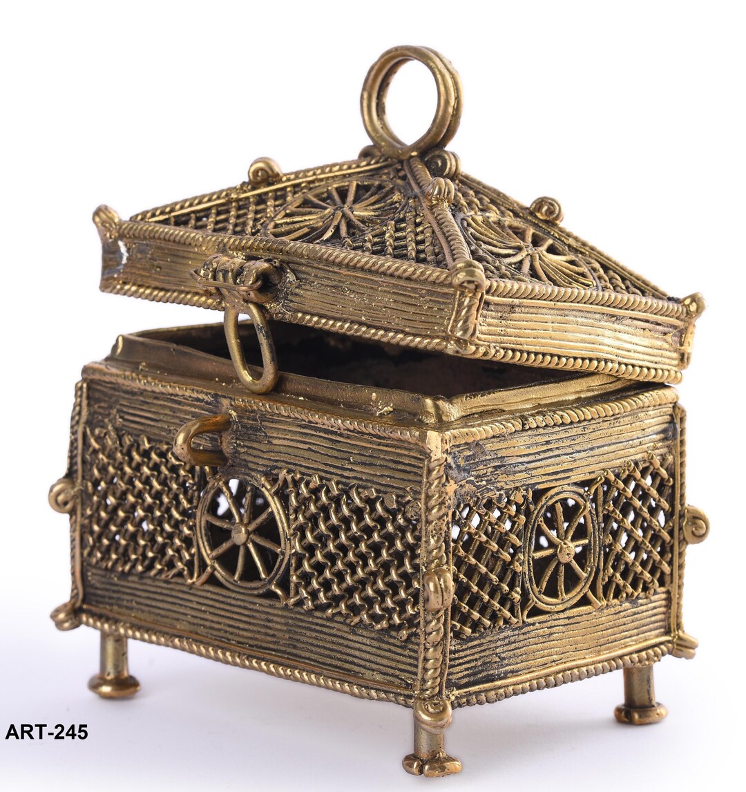 Brass Mughal Art Jewelry Box: Indian Handicraft Keepsake Box - Etsy