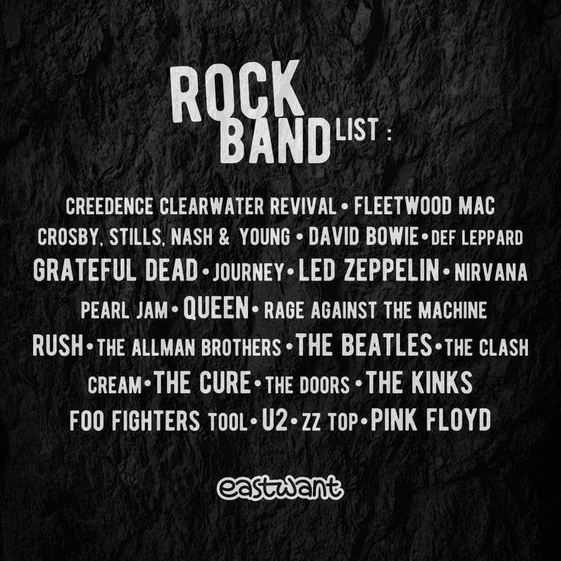 250++ Rock Band Vol.1 Design Bundle / Tshirt Print Design / PNG / POD ...