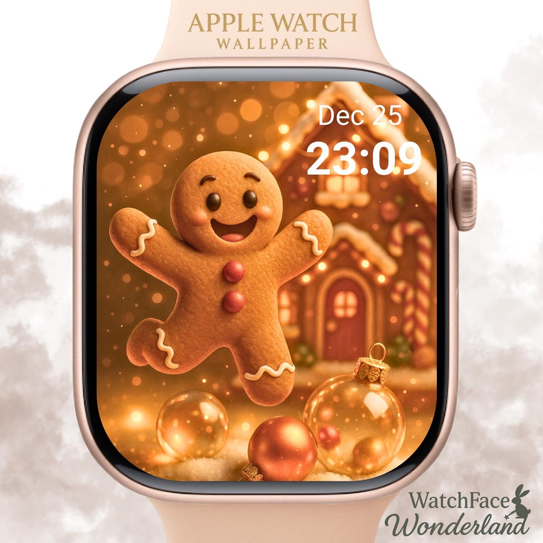 Gingerbread Christmas Watch Face | 3D Cozy Glow Apple Watch Wallpaper ...
