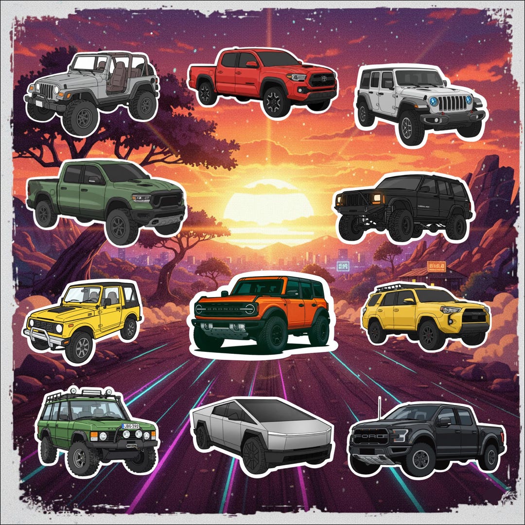 4x4 Car Stickers: Waterproof Laminated Vinyl - Etsy