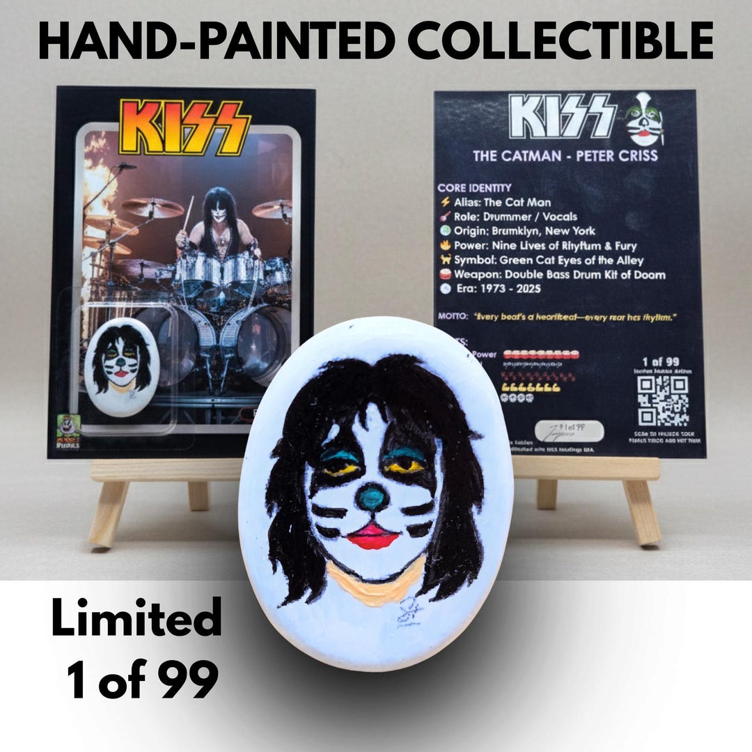 Peter Criss Catman – KISS Tribute | Hand-painted Stone Collectible | Limited Edition 1 of 99 - Etsy