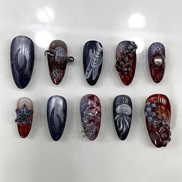 Octopus Nails - Etsy