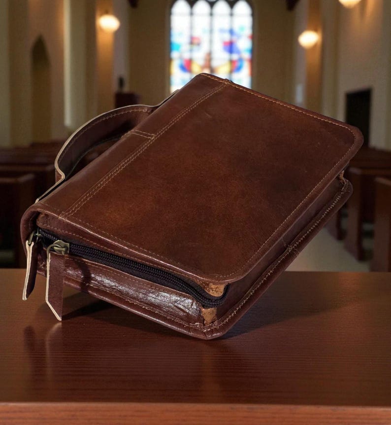 Personalized Full-grain Leather Bible Cover | Handmade Christian Gift ...