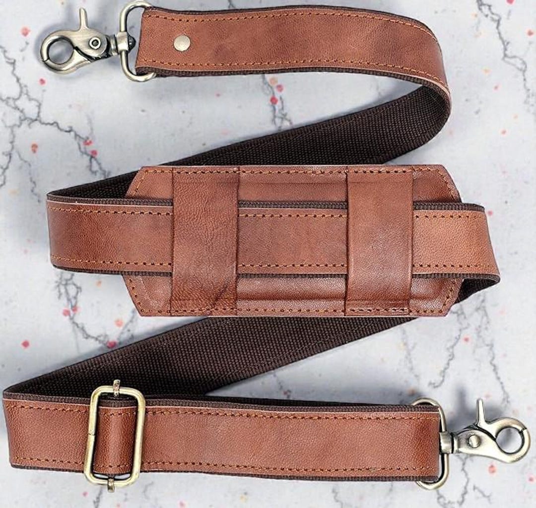 Handmade Brown Leather Adjustable Crossbody Bag Strap - Etsy