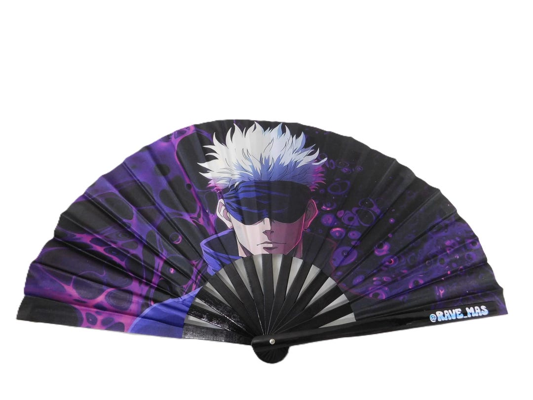 Anime Large Rave Fan: Bamboo Handle - Festival Accessory- Anime - Etsy