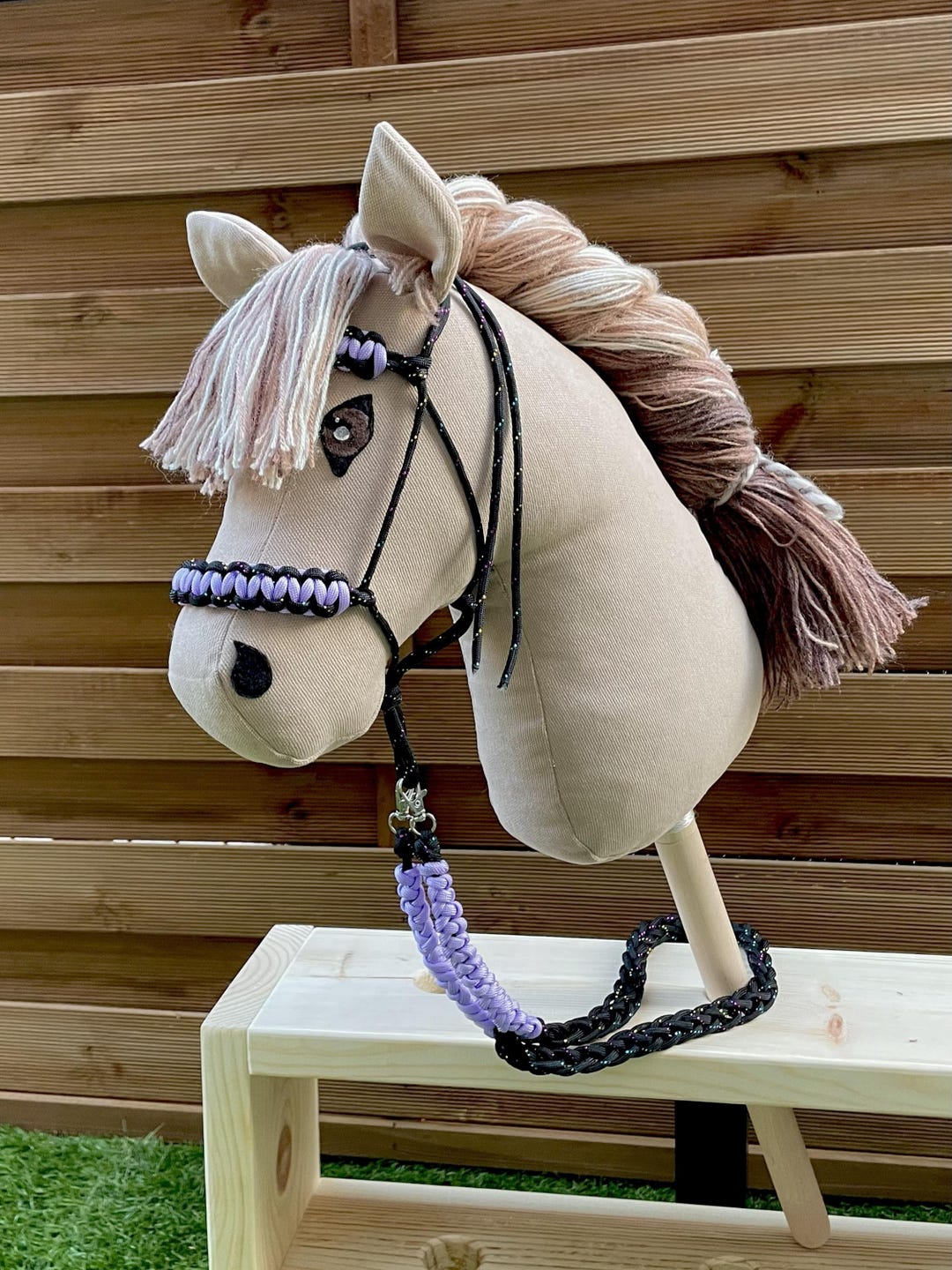 Large Beige Hobby Horse With Gradient Mane & Removable Stick - 100% ...