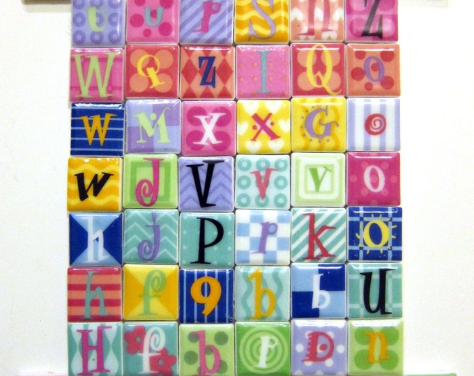 SALE - GANZ TILES - 46 Ceramic Mosaic Letter Magnets - 1 Inch - Etsy