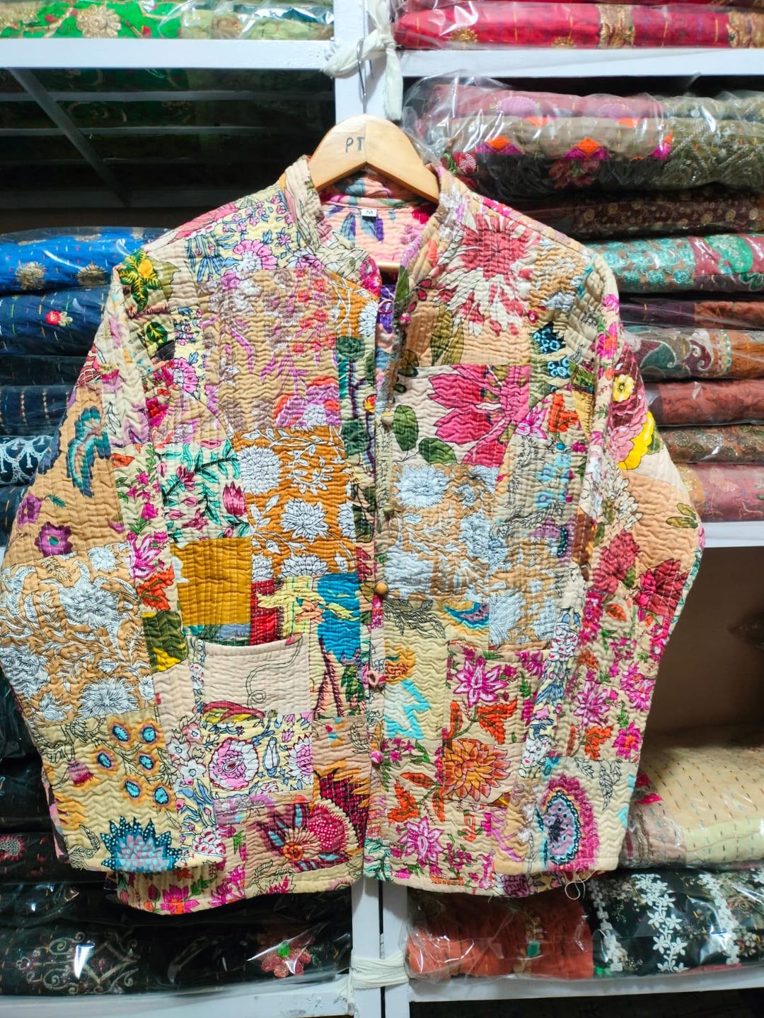 Handmade Patchwork Cotton Quilted Jacket, Reversible Boho Coat for ...