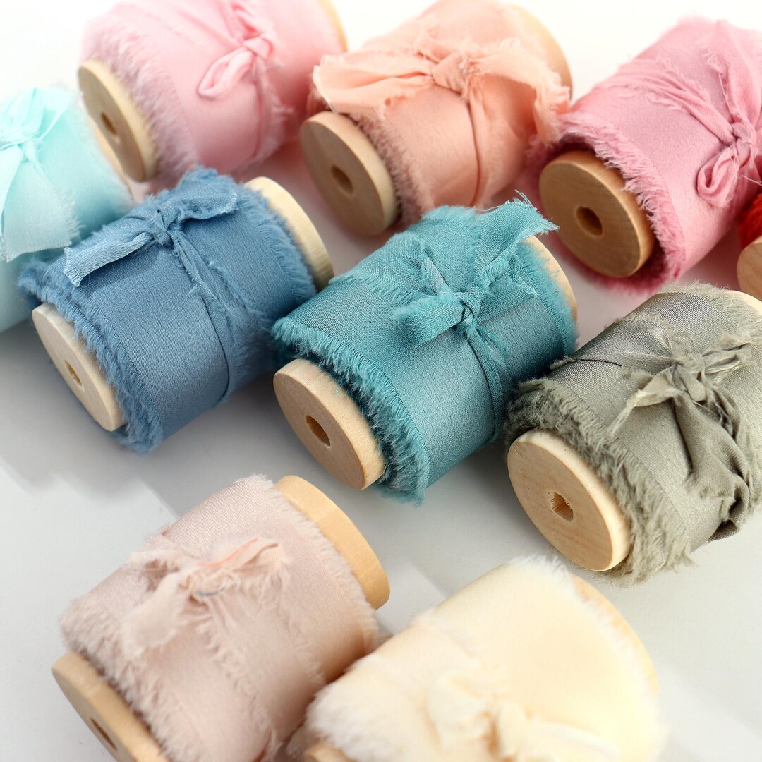 Satin Frayed Edge Ribbon – 1.57", Soft Polyester Ribbon, Wedding Ribbon ...