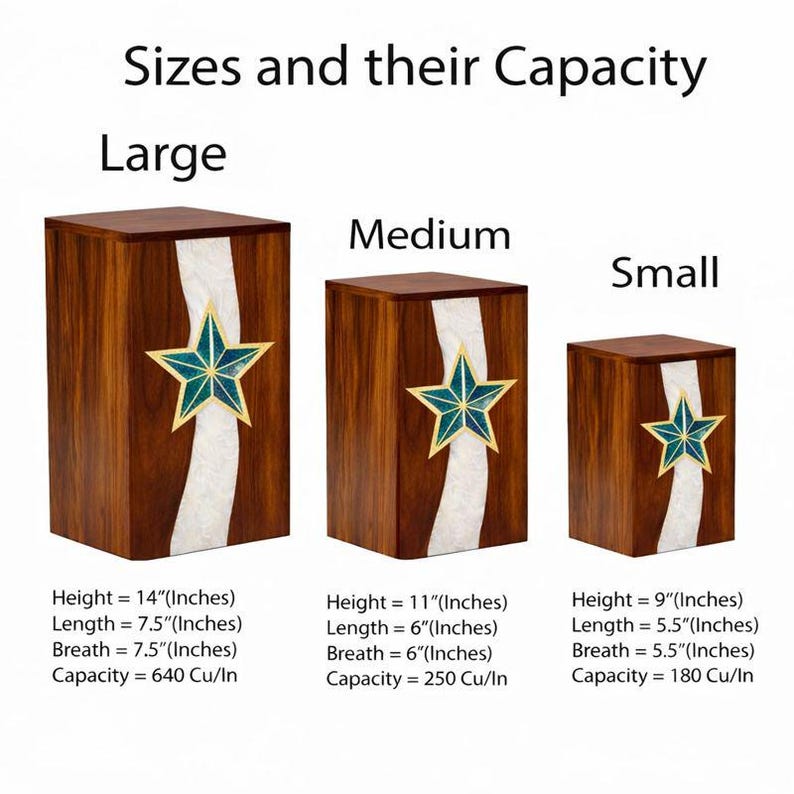 Handmade Rosewood Cremation Urn for Human Ashes | Star Design ...