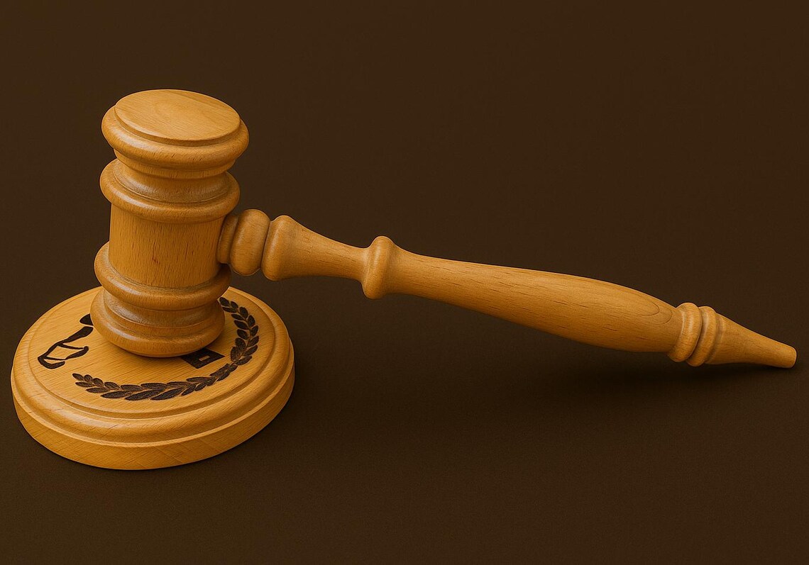 Engraved Beechwood Judge Gavel Set | Advocate Design - Etsy
