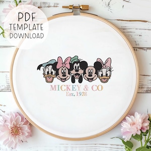 Mouse and Friends Embroidery Design, Cute Character Embroidery Pattern ...