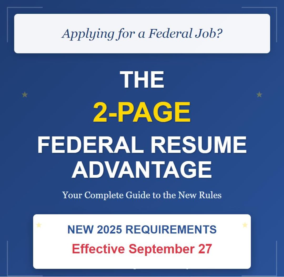 Federal Resume Guide 2025: USAJOBS 2-page Ebook + Templates (PDF ...