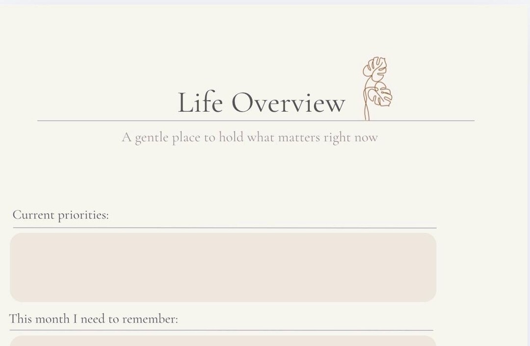 Life Overview Planner – Simple Admin Worksheet, A4 Printable (PDF ...